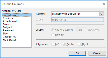 How to Format an Individual Column in an Outlook Folder