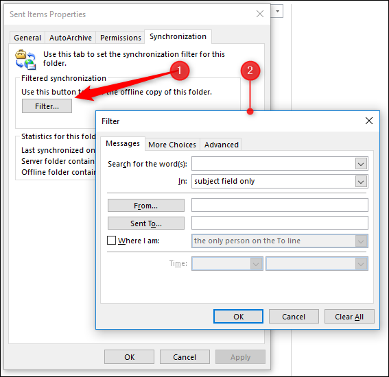 How to Filter What Items Outlook Downloads From Exchange
