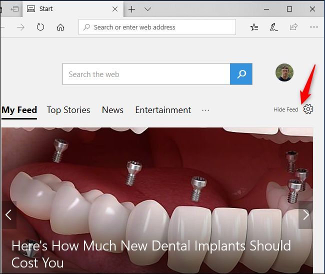 How to Disable the Articles on Microsoft Edge's Start and New Tab Pages