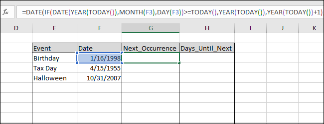 Use Excel to Calculate How Many Days Until an Event