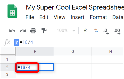 How to Divide Numbers in Google Sheets