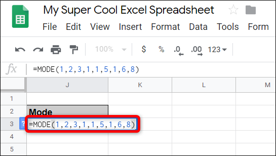 Use Google Sheet's MODE Function to Find Frequently Occurring Values