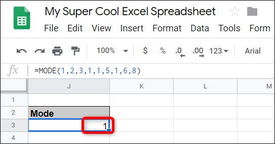 Use Google Sheet's MODE Function to Find Frequently Occurring Values