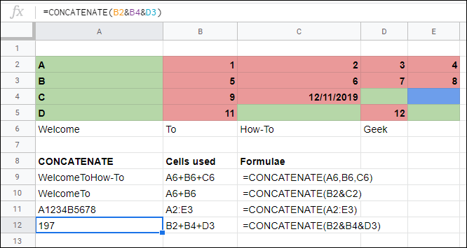 How to Concatenate Data from Multiple Cells in Google Sheets