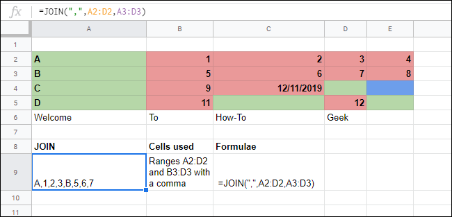 How to Concatenate Data from Multiple Cells in Google Sheets