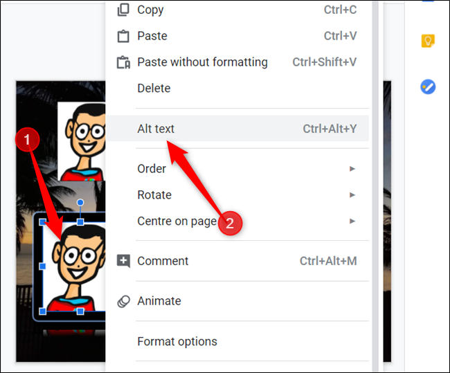 How to Add Alternative Text to an Object in Google Slides