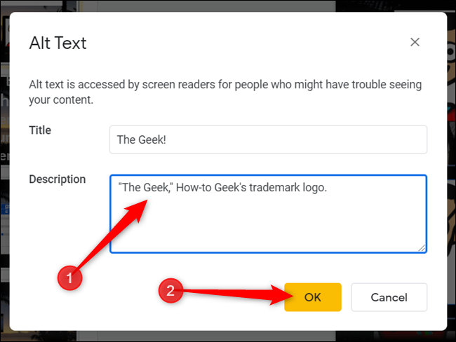 How to Add Alternative Text to an Object in Google Slides