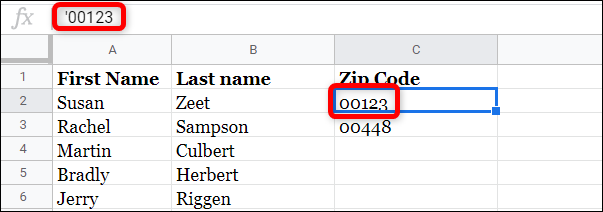 How to Enter Zero Before a Number in Google Sheets