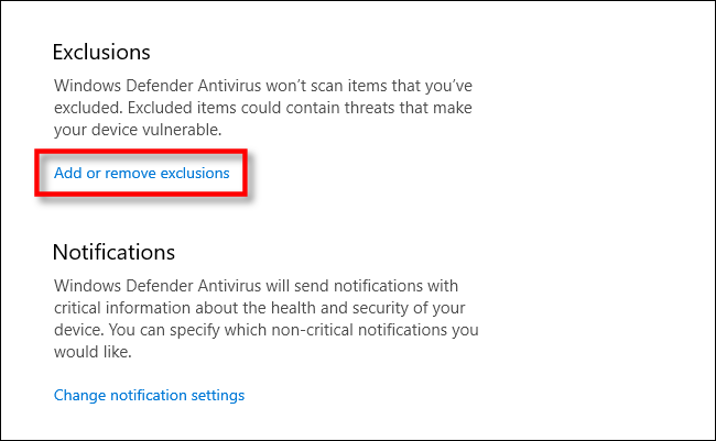 How to Add Exclusions in Windows Defender on Windows 10