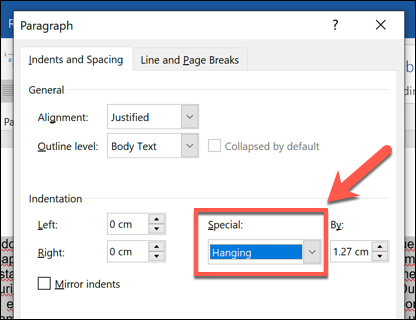 How to Add a Hanging Indent in Microsoft Word