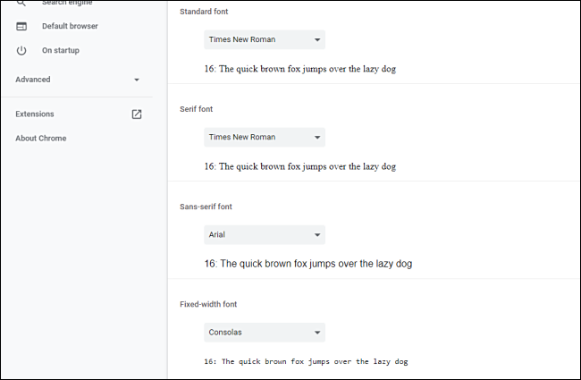 How to Change Chrome's Default Text Size