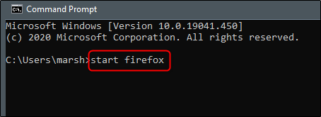 How to Open Mozilla Firefox Using Command Prompt on Windows 10