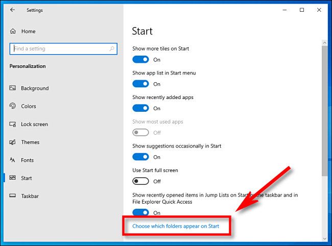 How to Add Folder Shortcuts to the Start Menu's Left Sidebar on Windows 10