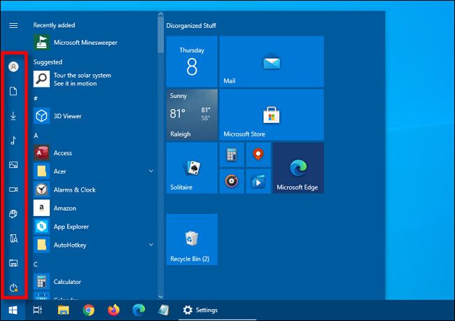 How to Add Folder Shortcuts to the Start Menu's Left Sidebar on Windows 10
