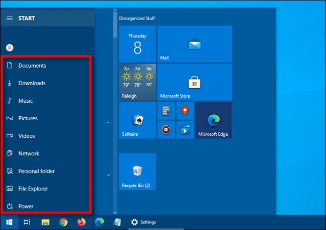 How to Add Folder Shortcuts to the Start Menu's Left Sidebar on Windows 10
