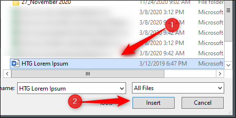 How to Insert a Word File into a Different Word Document