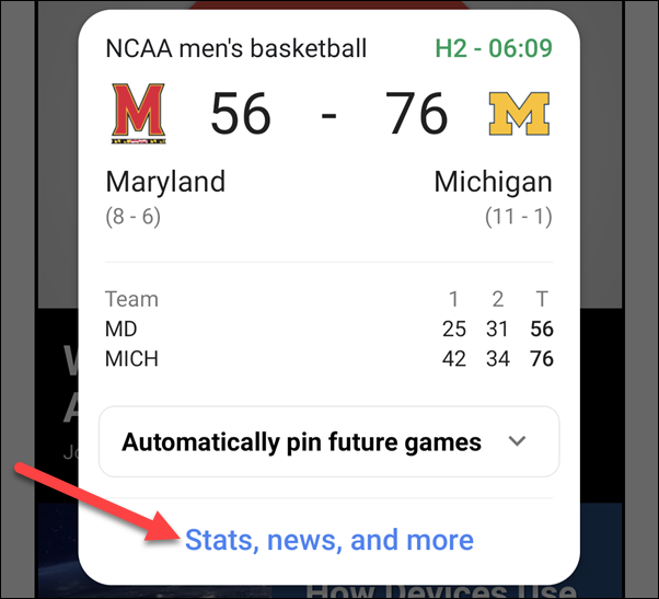 How to Pin Live Sports Scores to Your Android Home Screen