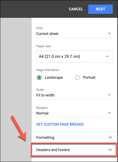 How to Add Headers or Footers in Google Sheets