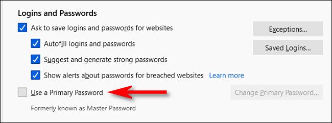 How to Set a Primary Password in Firefox's Password Manager