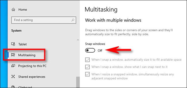 How to Turn off Snap to Maximize in Windows 10