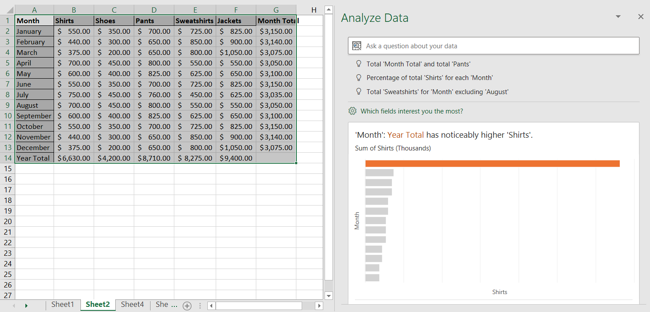 How to Use the Analyze Data Feature in Microsoft Excel