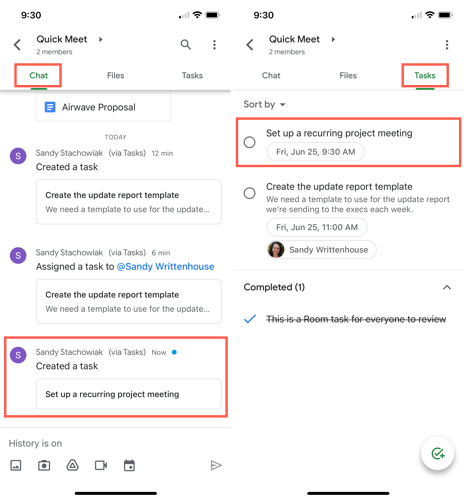 How to Create and Assign Tasks in Google Chat