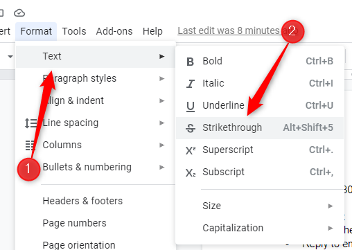 How to Apply Strikethrough to Text in Google Docs