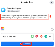 How To Post Anonymously In A Facebook Group