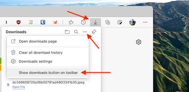 How to Pin the Downloads Button to Microsoft Edge Toolbar