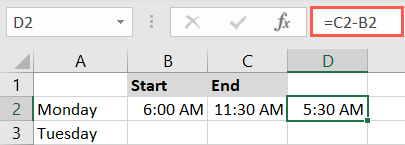 How to Add or Subtract Times in Microsoft Excel