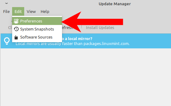 How to Configure or Disable Linux Mint Update Notifications