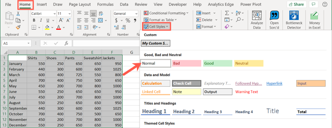 How to Use and Create Cell Styles in Microsoft Excel
