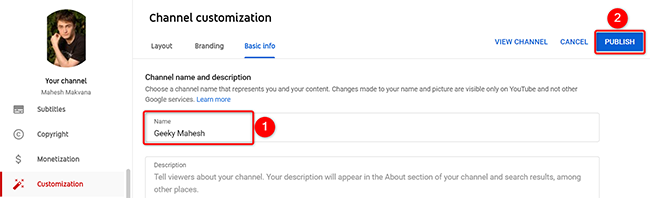 How to Change Your YouTube Channel Name
