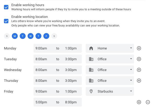 How to Show Your Work Hours and Location in Google Calendar