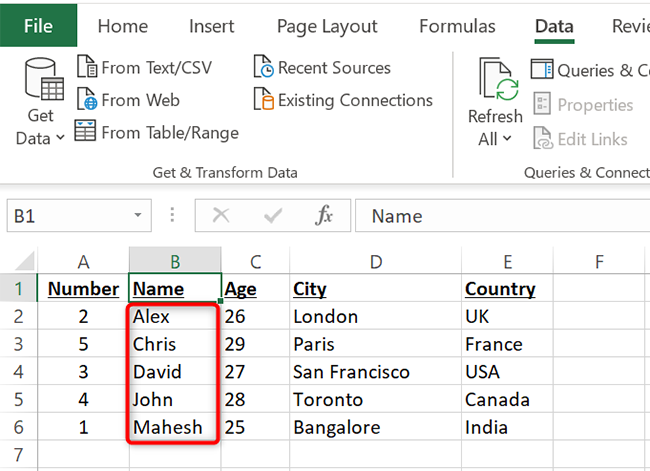 How to Alphabetize Data in Microsoft Excel