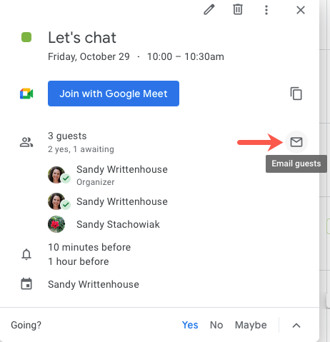 How to Quickly Email Google Calendar Event Guests