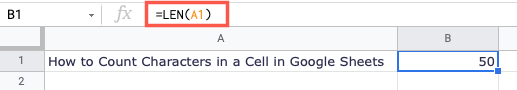 How to Count Characters in a Cell in Google Sheets