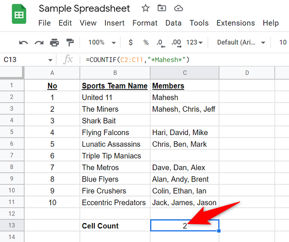 How to Count Cells With Text in Google Sheets