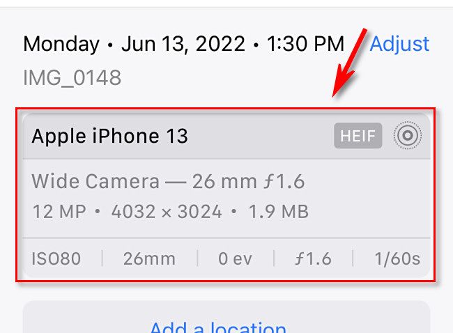 How to See EXIF Metadata in Photos on iPhone