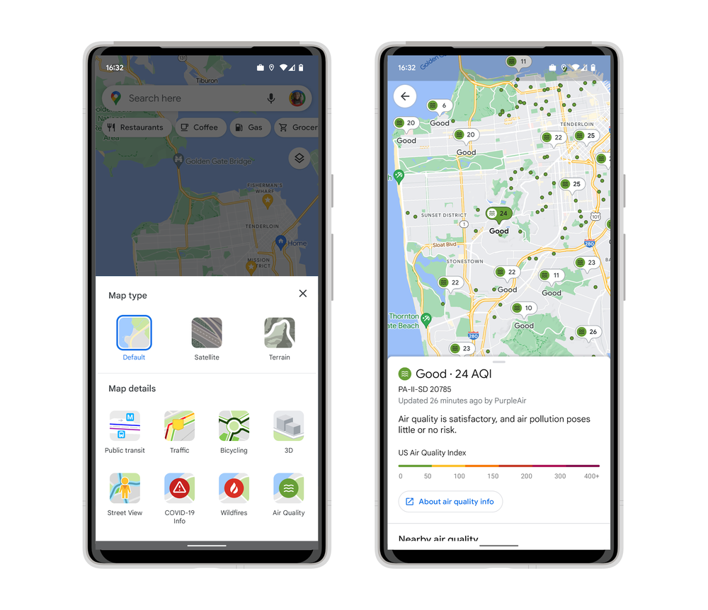 Google Maps Can Now Tell You Where to Find Clean Air