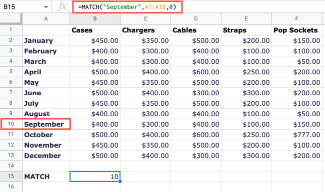 How to Use INDEX and MATCH in Google Sheets