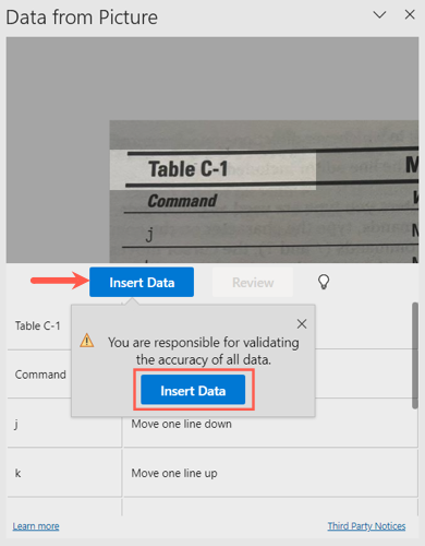 How to Insert Data From a Picture in Excel on Windows