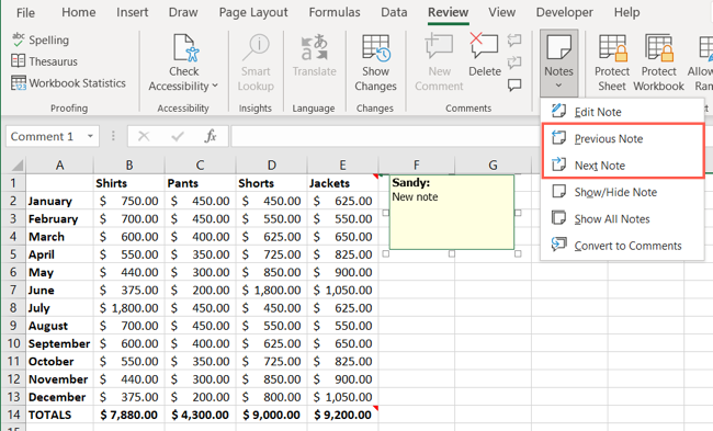 How to Add, Edit, Show, and Convert Notes in Microsoft Excel