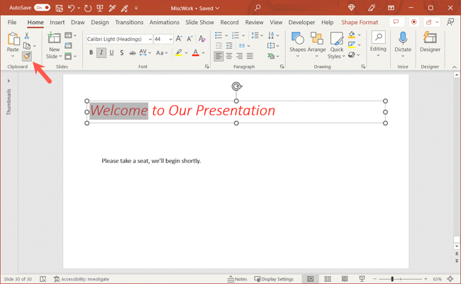 How to Copy and Paste Formatting in Microsoft PowerPoint