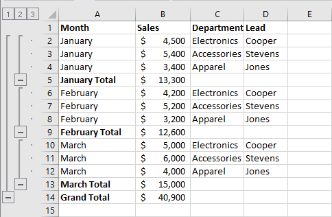How to Group and Collapse Rows in Microsoft Excel