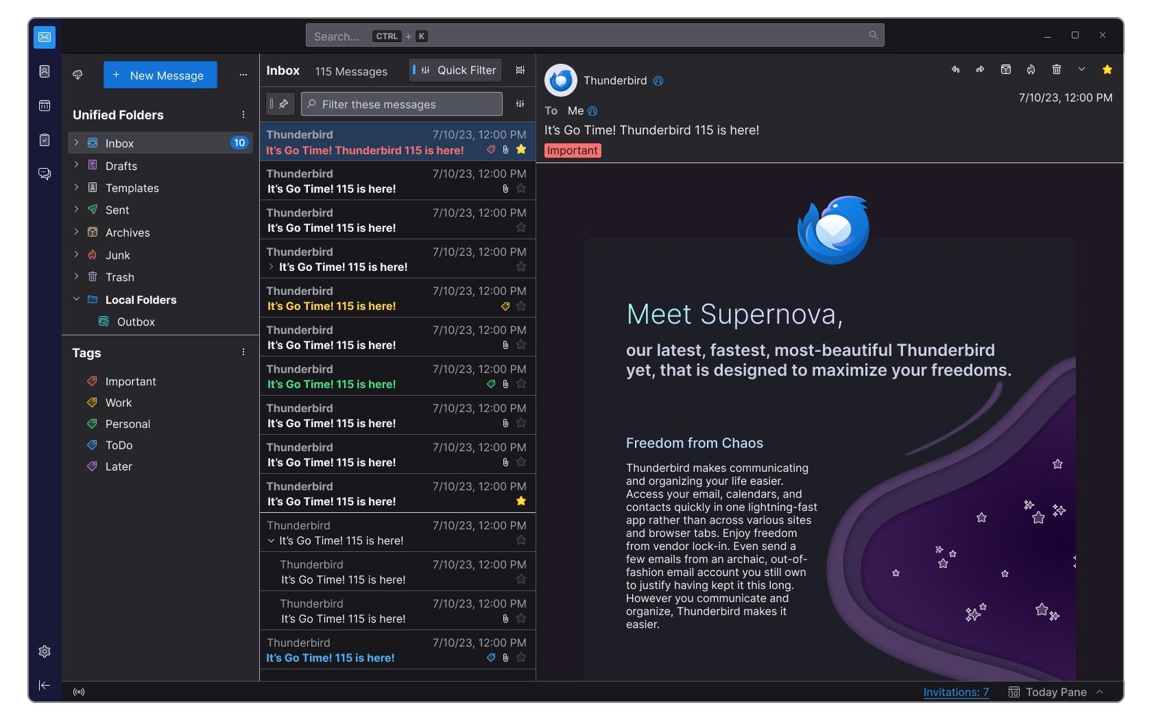 Mozilla Thunderbird 115 Arrives Today, and It Looks Great