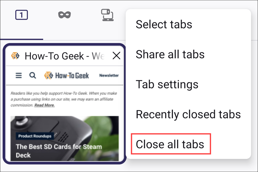 How to Close Tabs on Android