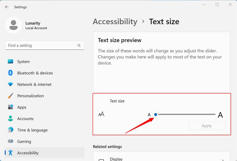 How to Change Font Size on Windows 11