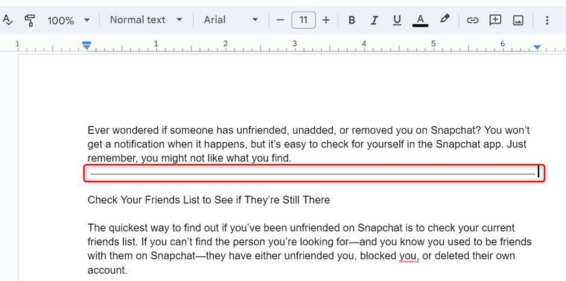 How to Insert a Line in Google Docs
