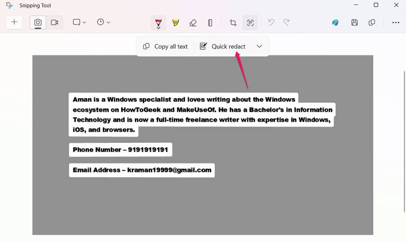 What Is the Snipping Tool’s Text Actions Feature? (And How to Use It)